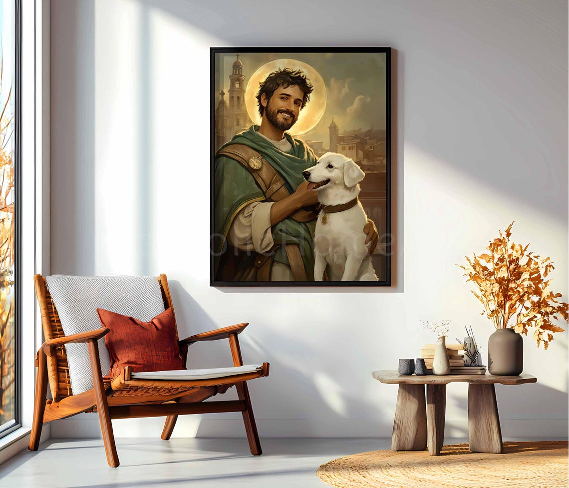 Saint Roch Printable Wall Art, St Rocco, San Roque Catholic Poster ...