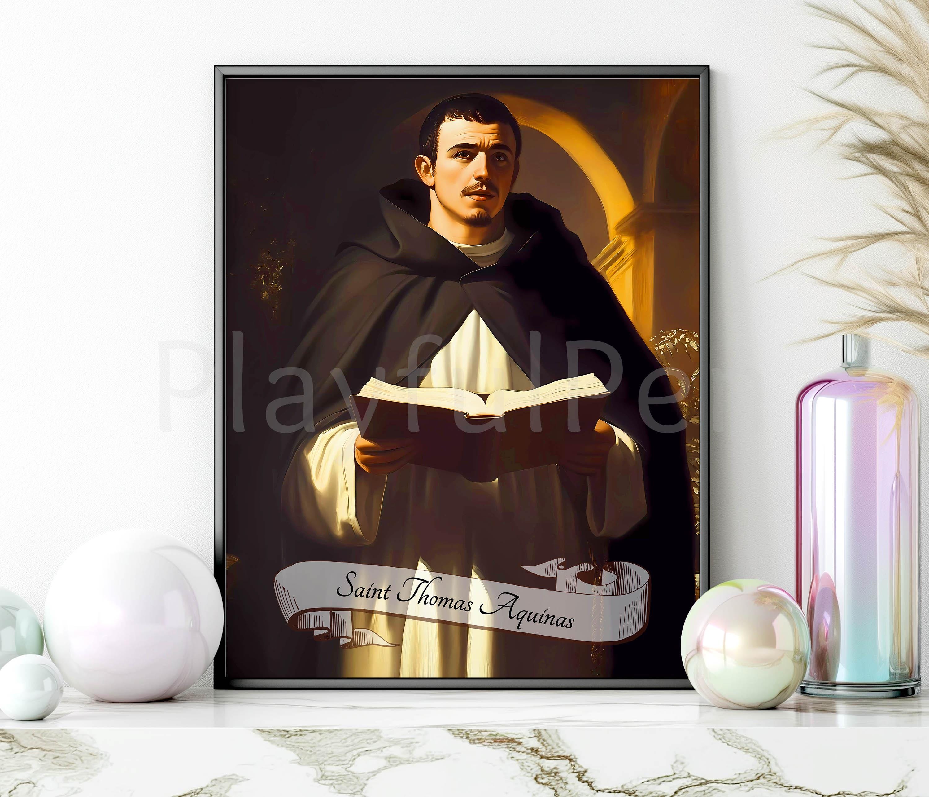 St Thomas Aquinas Wall Art Printable Poster, Saint Thomas Picture ...
