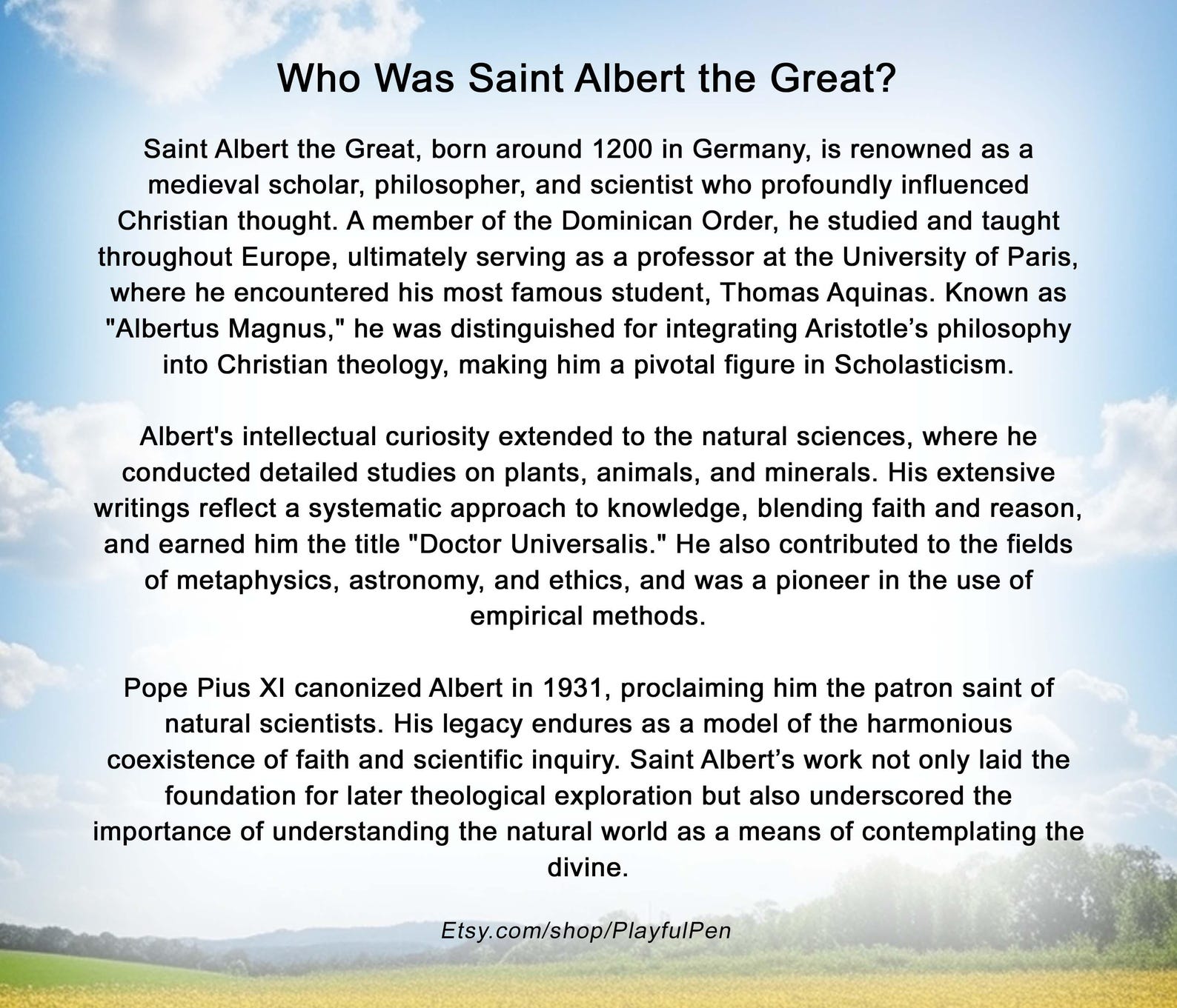 St Albert the Great Printable Wall Art, Saint Albert Catholic Poster ...