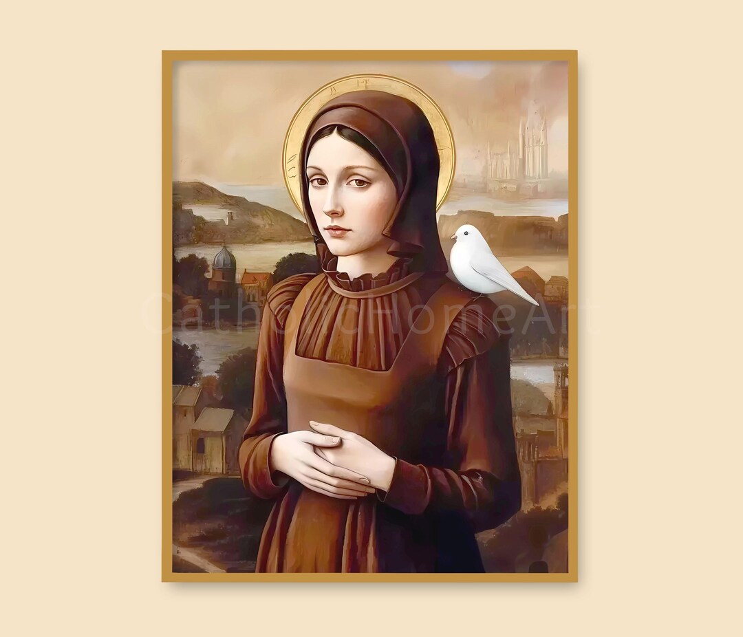 St. Anne Line Printable Wall Art, Saint Anne Line Picture, Catholic ...