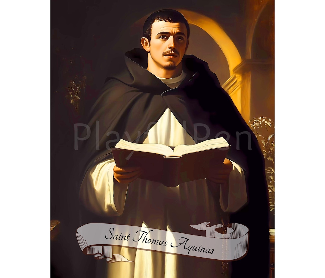 St Thomas Aquinas Wall Art Printable Poster, Saint Thomas Picture ...