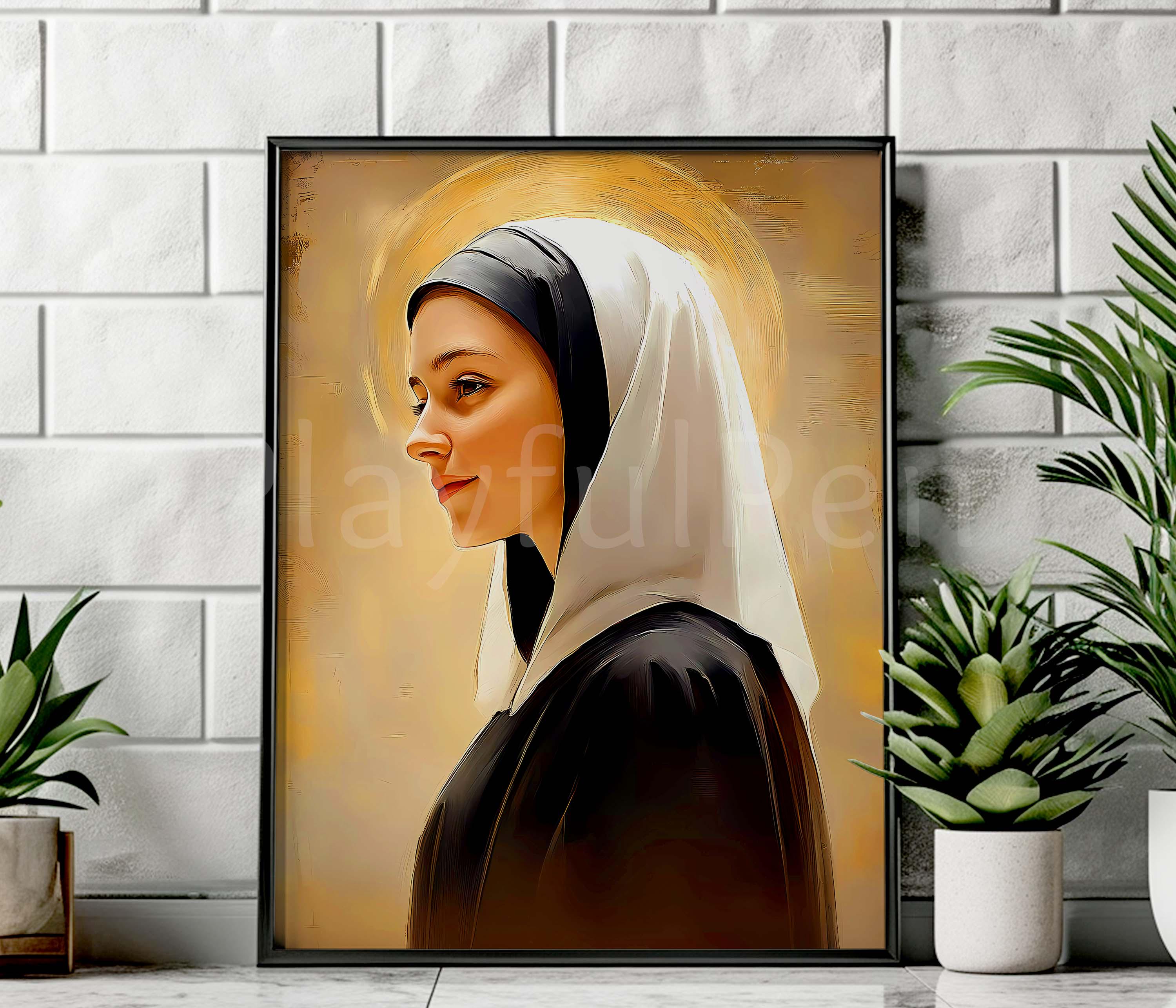 St Margaret Mary Alacoque Wall Art, Visitation Nun, Catholic Printable ...
