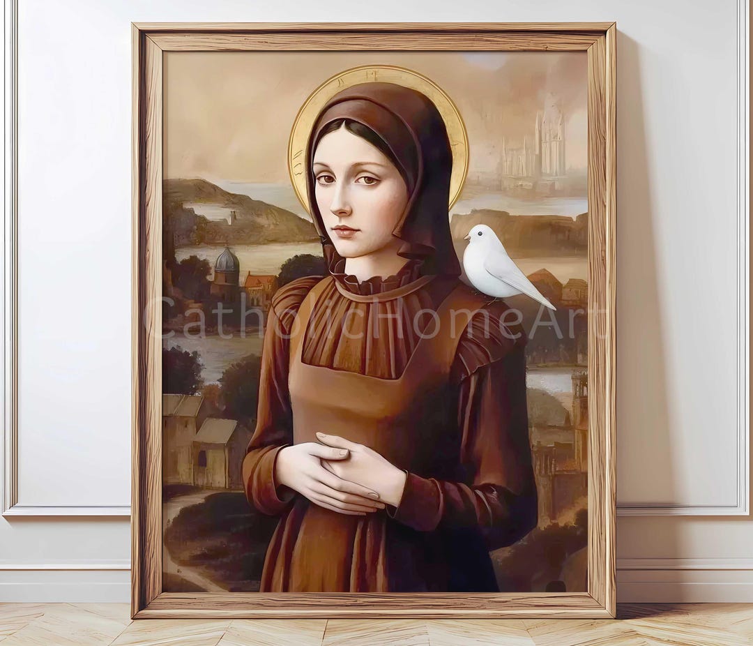 St. Anne Line Printable Wall Art, Saint Anne Line Picture, Catholic ...