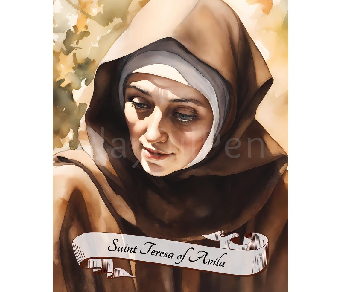 Saint Teresa of Avila Printable Wall Art, Catholic Religious Saints Art ...
