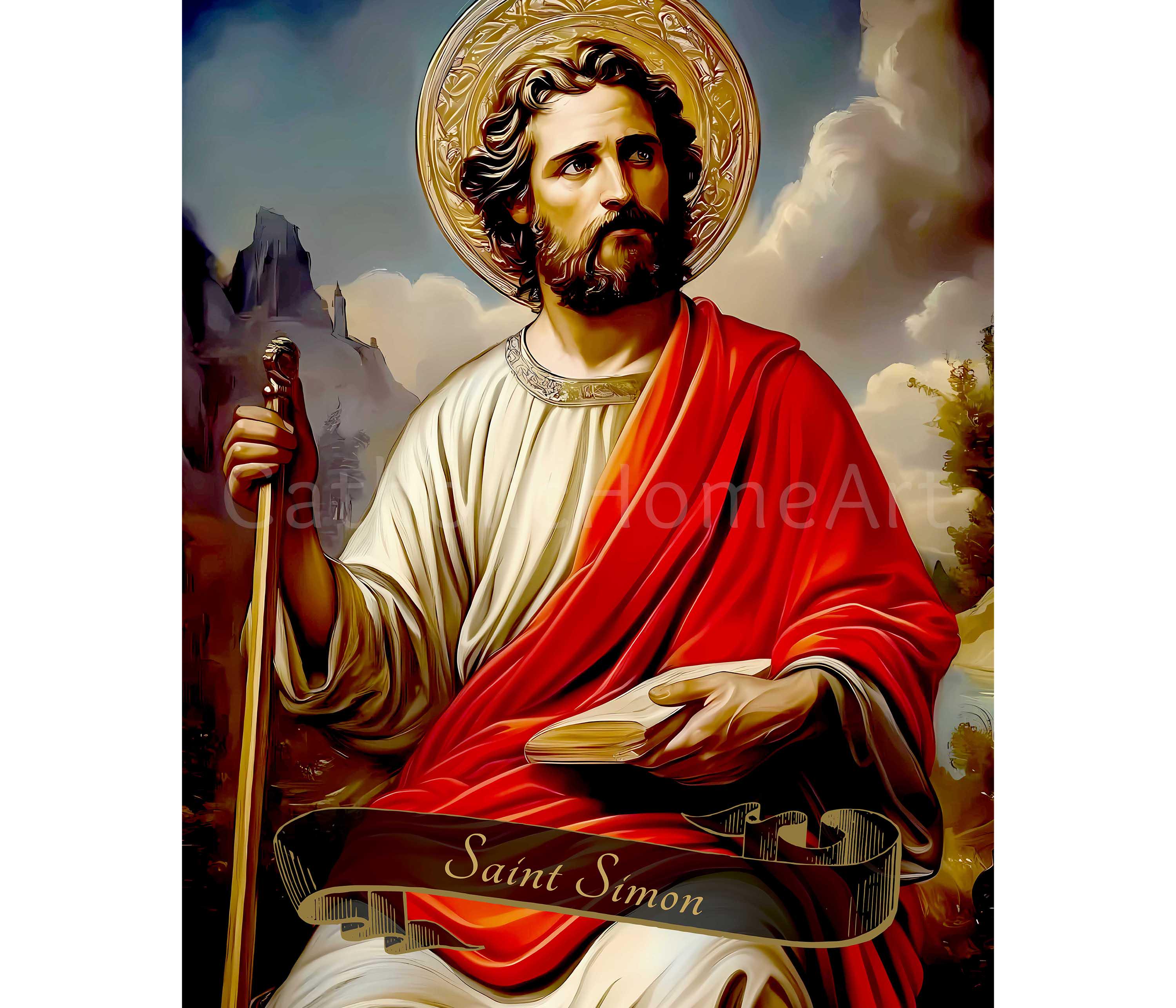 St. Simon the Zealot Wall Art Printable, Saint Simon Zealot Catholic ...