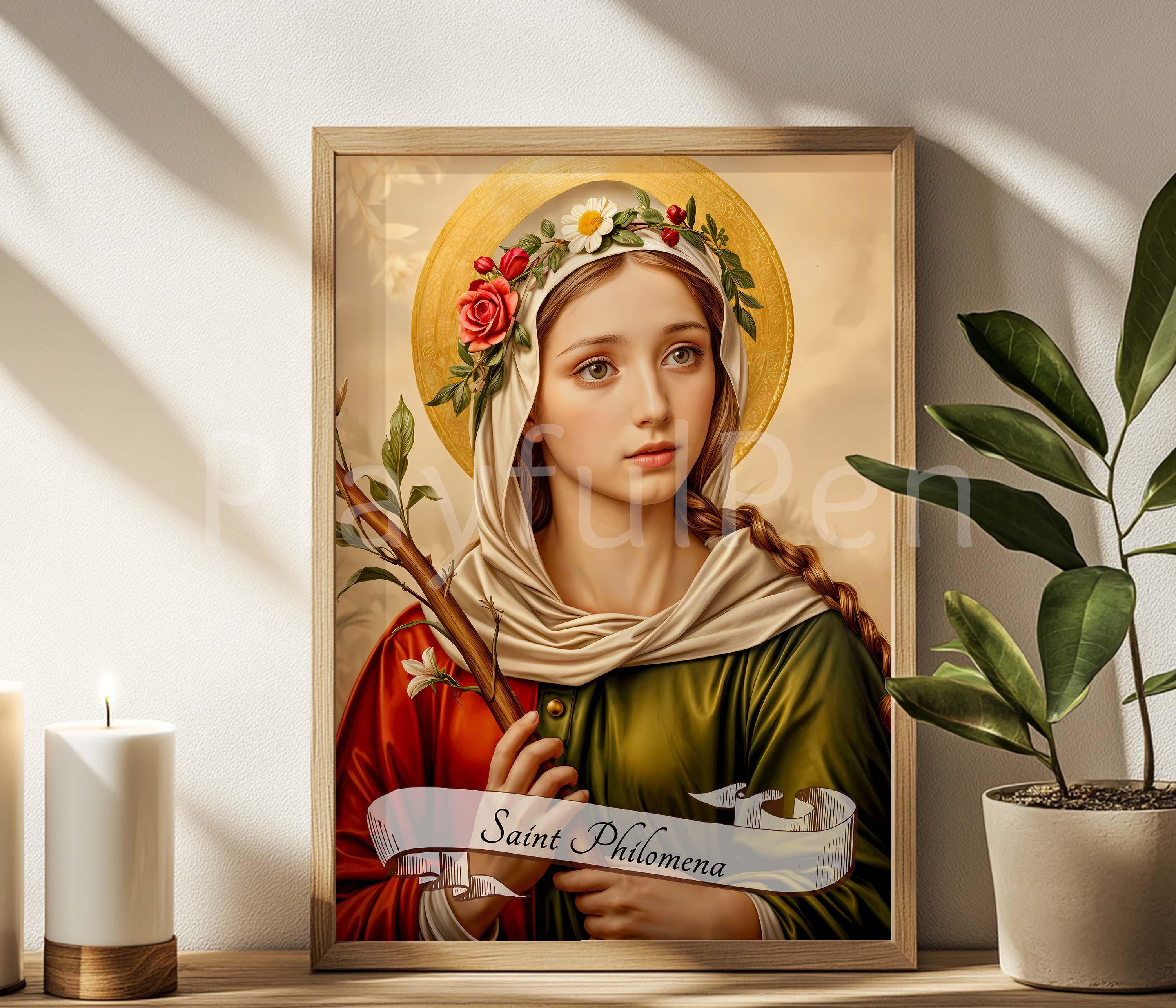 St Philomena Wall Art Printable, Saint Philomena Christian Devotion ...