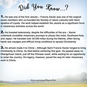 St Francis Xavier Wall Art Printable, Jesuit Catholic Saint Poster ...