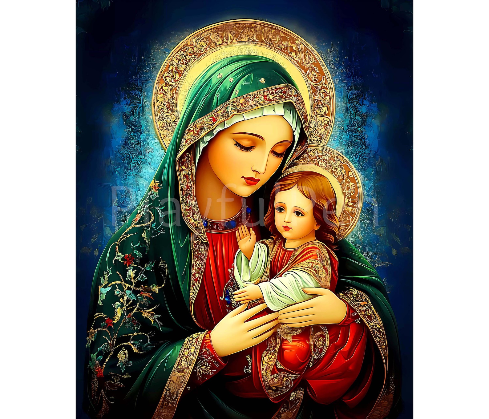 Our Lady of Perpetual Help Printable Wall Art, Mary and Baby Jesus ...