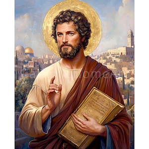 Saint Luke Wall Art Printable, St Luke the Evangelist Jesus Disciple ...