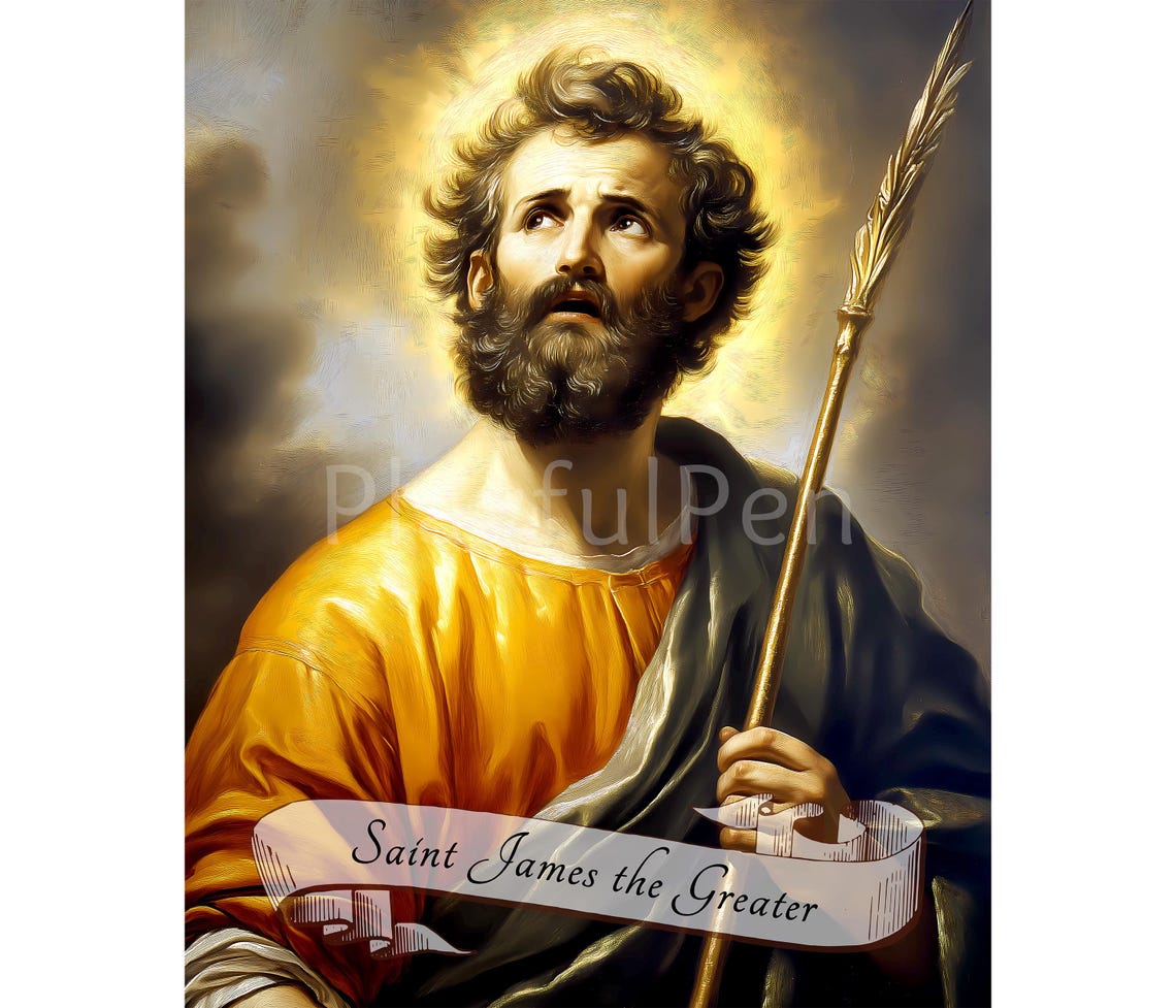 St. James the Greater Art Print, Catholic Wall Art Printable, Religious ...