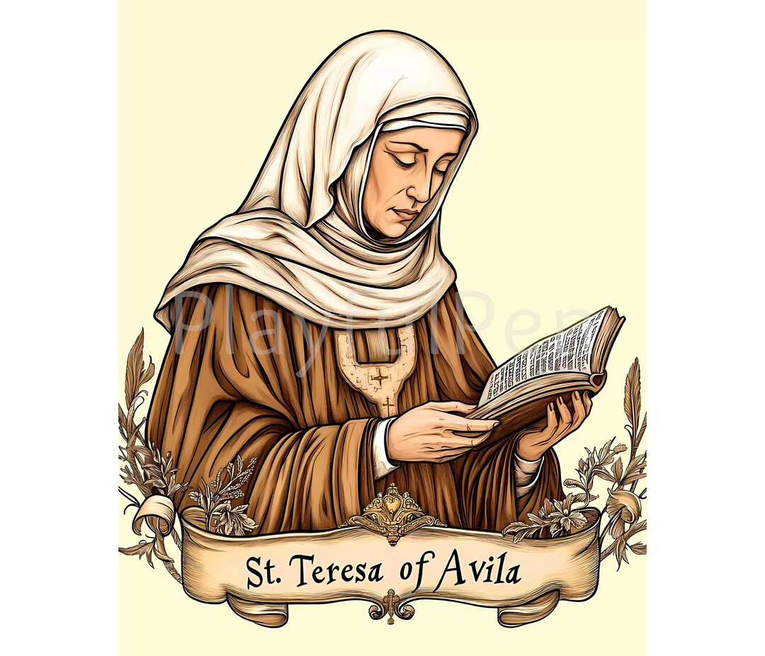 Saint Teresa of Avila Wall Art Printable, St Teresa of Jesus Catholic ...
