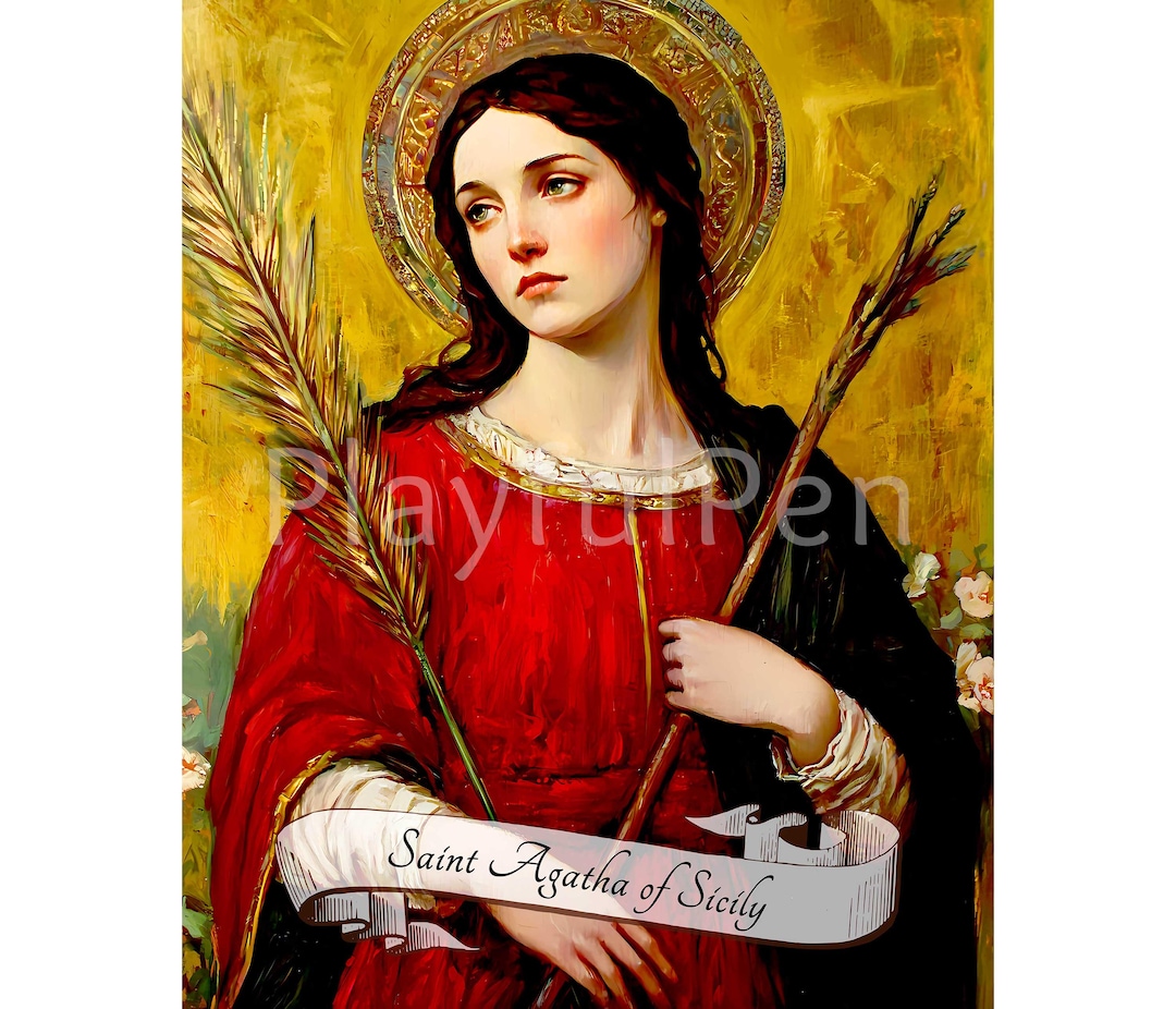 St. Agatha of Sicily Wall Art, Saint Agatha Picture, Catholic Printable ...