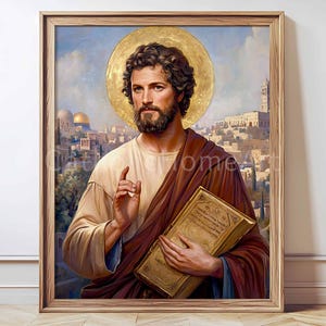 Saint Luke Wall Art Printable, St Luke the Evangelist Jesus Disciple ...