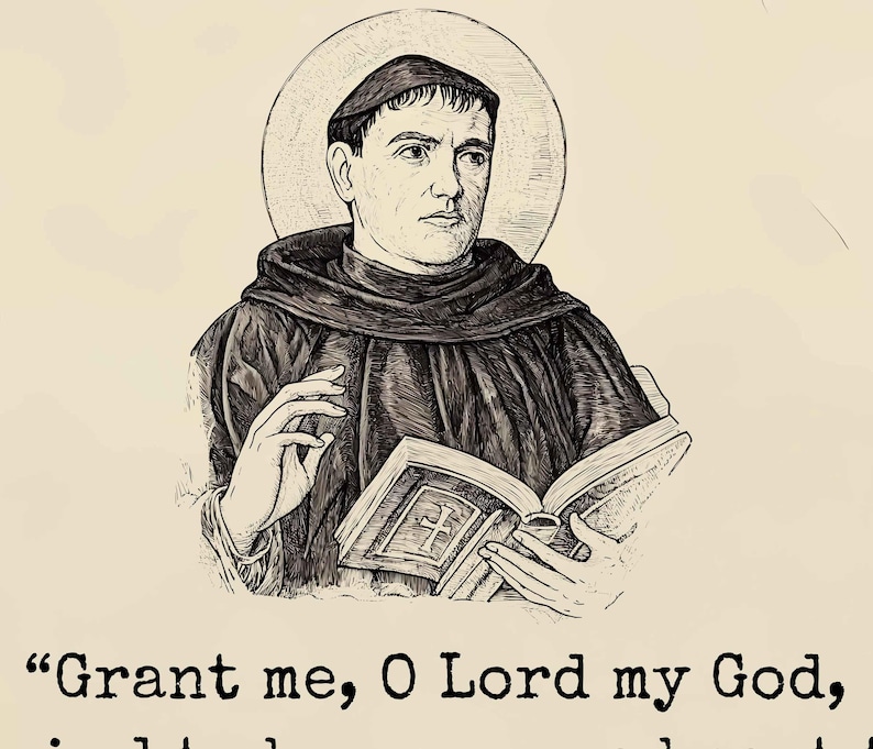 St Thomas Aquinas Quote Wall Art Printable, Saint Thomas Prayer, Saints ...