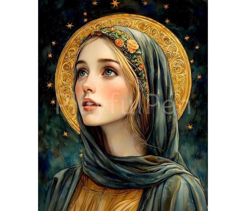 Saint Hildegard of Bingen Printable Wall Art, Catholic Poster Print ...