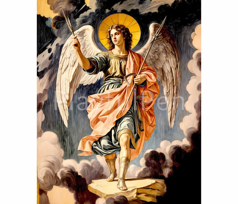 Saint Raphael the Archangel Printable Wall Art, Catholic Poster Print, Religious Art Home Office ...
