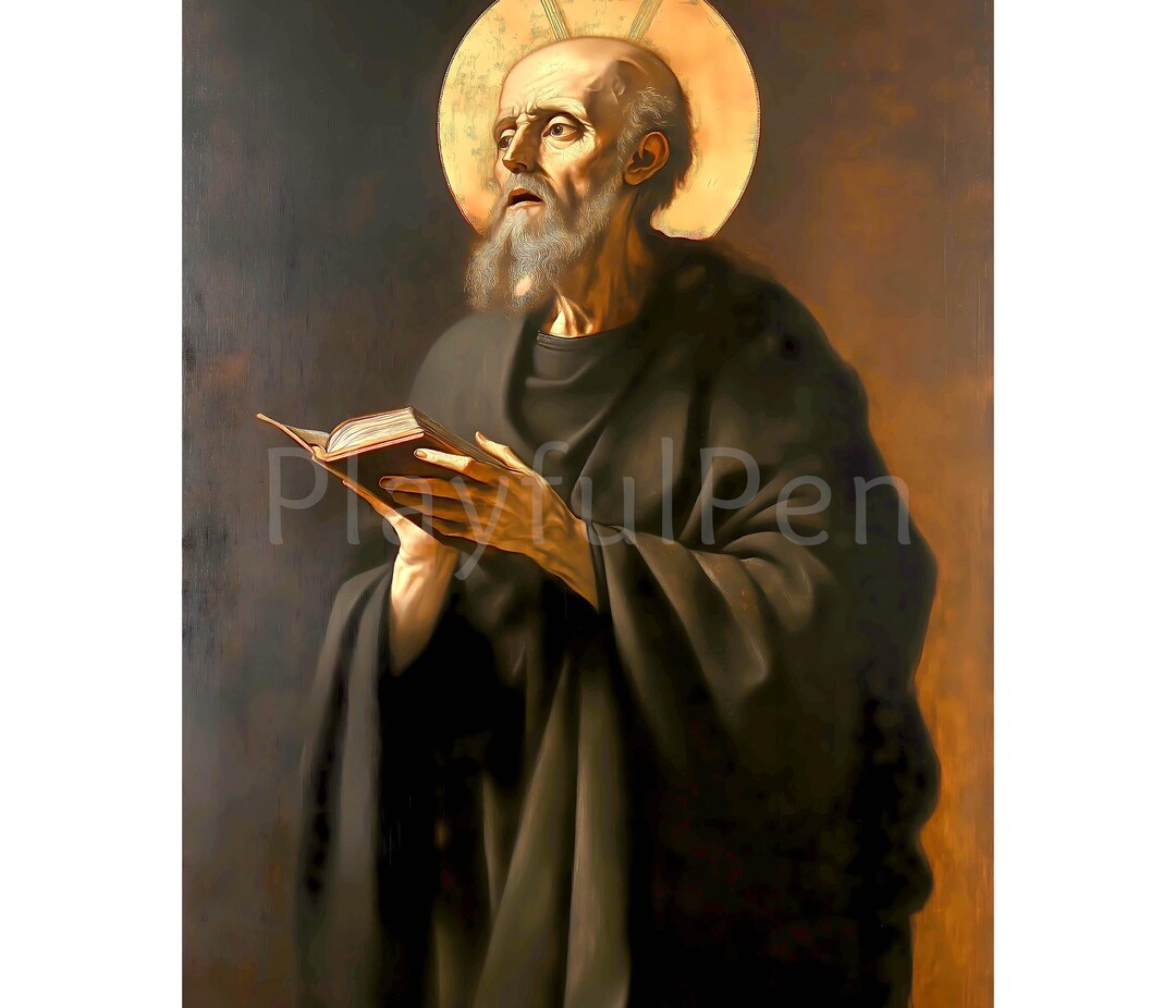 St Benedict of Nursia Wall Art Printable Poster, Easter Orthodox ...