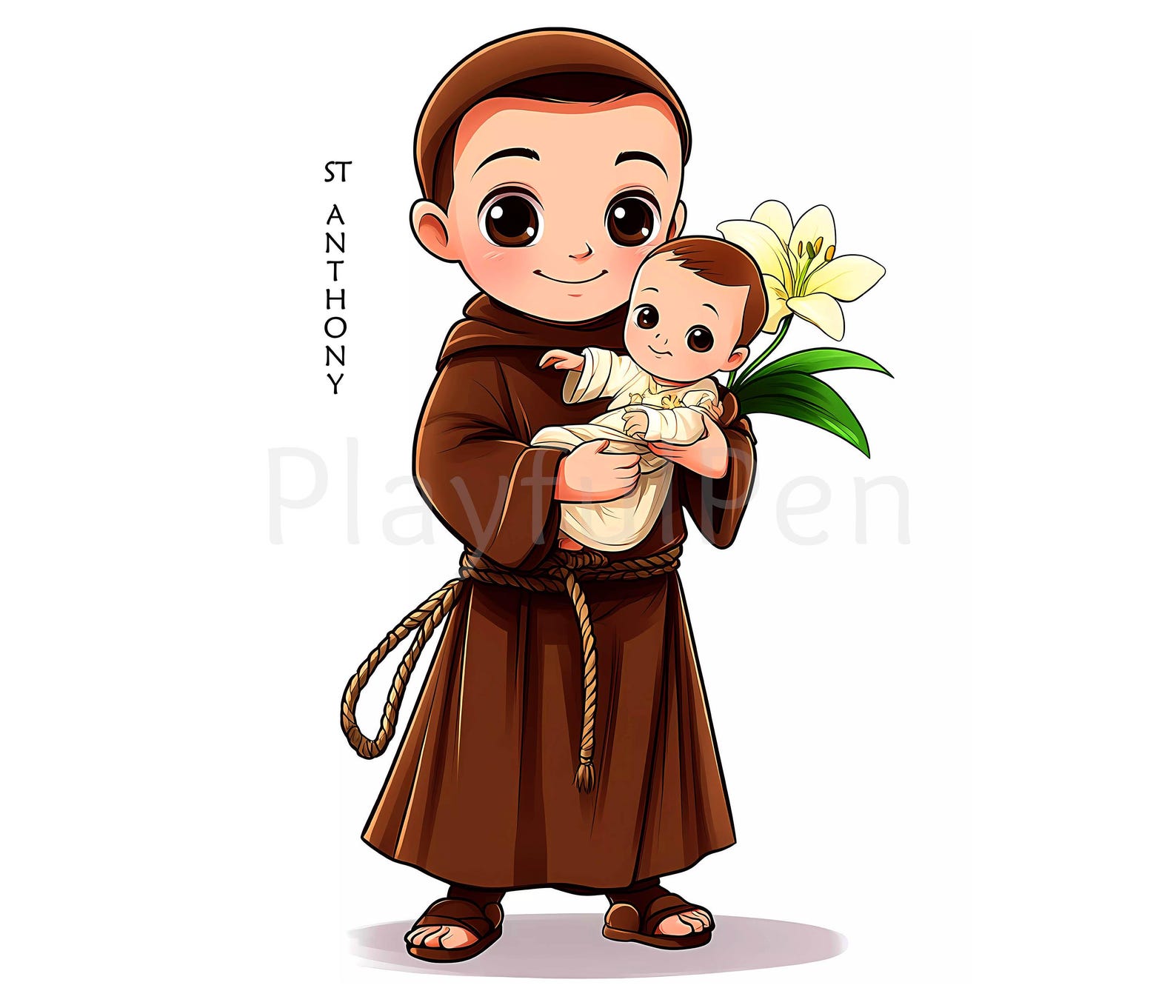 Saint Anthony of Padua Wall Art Printable , St Anthony Print ...