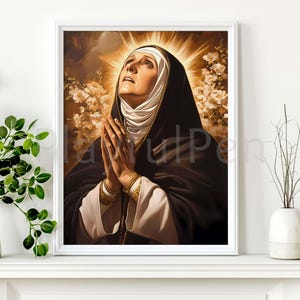 St Monica Wall Art Printable Poster, Saint Monica Mother of Saint ...