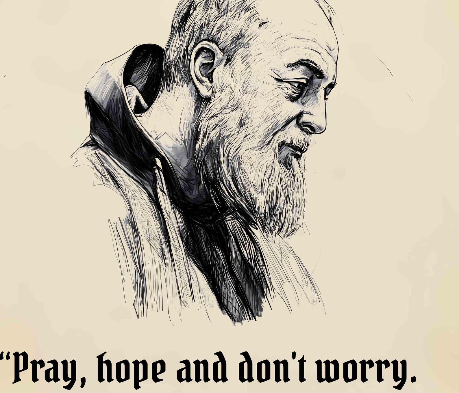 St Padre Pio Quote Wall Art, Saint Padre Pio Quotes, Saint Quotes ...