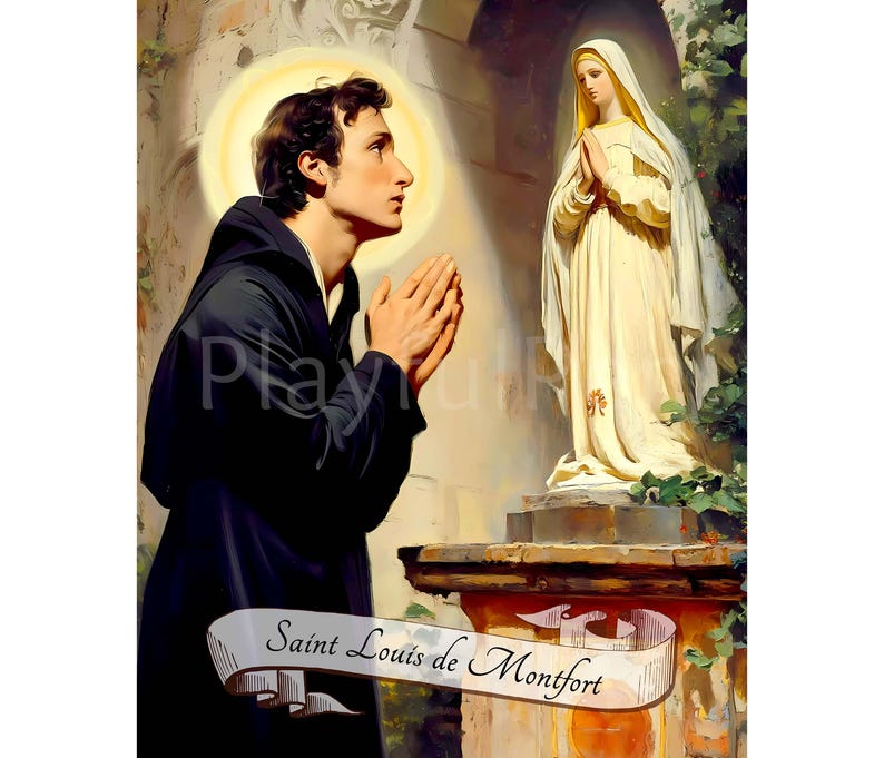 St Louis De Montfort Wall Art Printable, Saint Louis Monfort Art Print ...