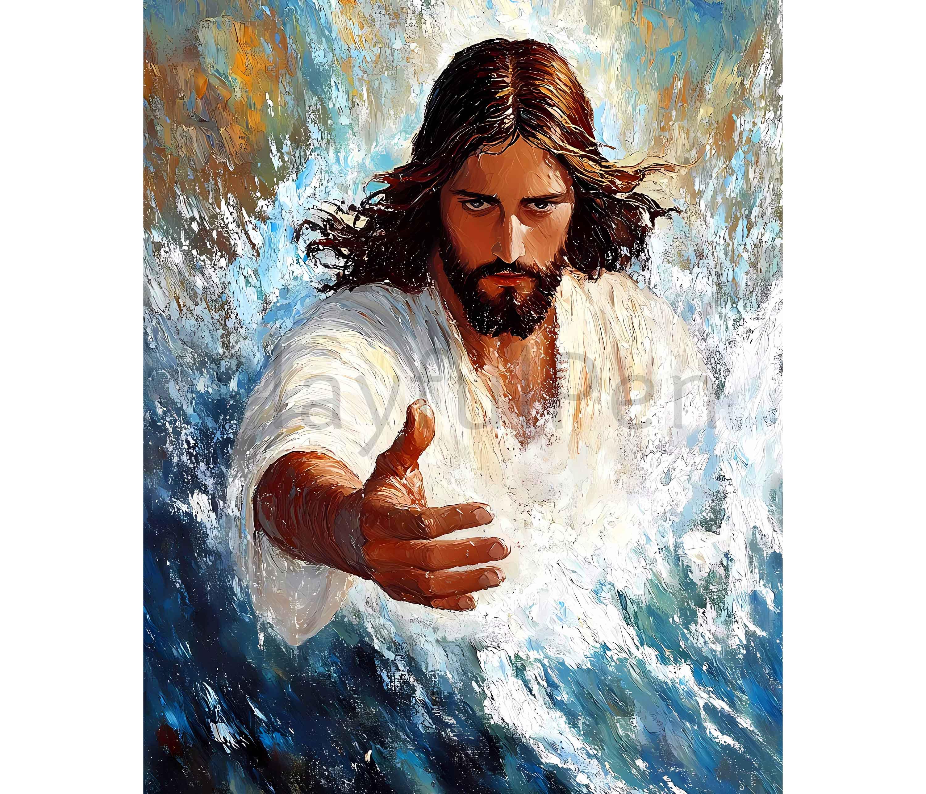 Hand of God Wall Art Printable, Jesus Saves, Jesus Offers Outstretched ...