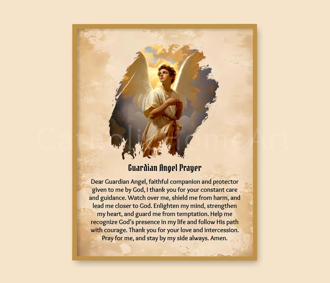Prayer to My Guardian Angel Wall Art Printable, Guardian Angel ...