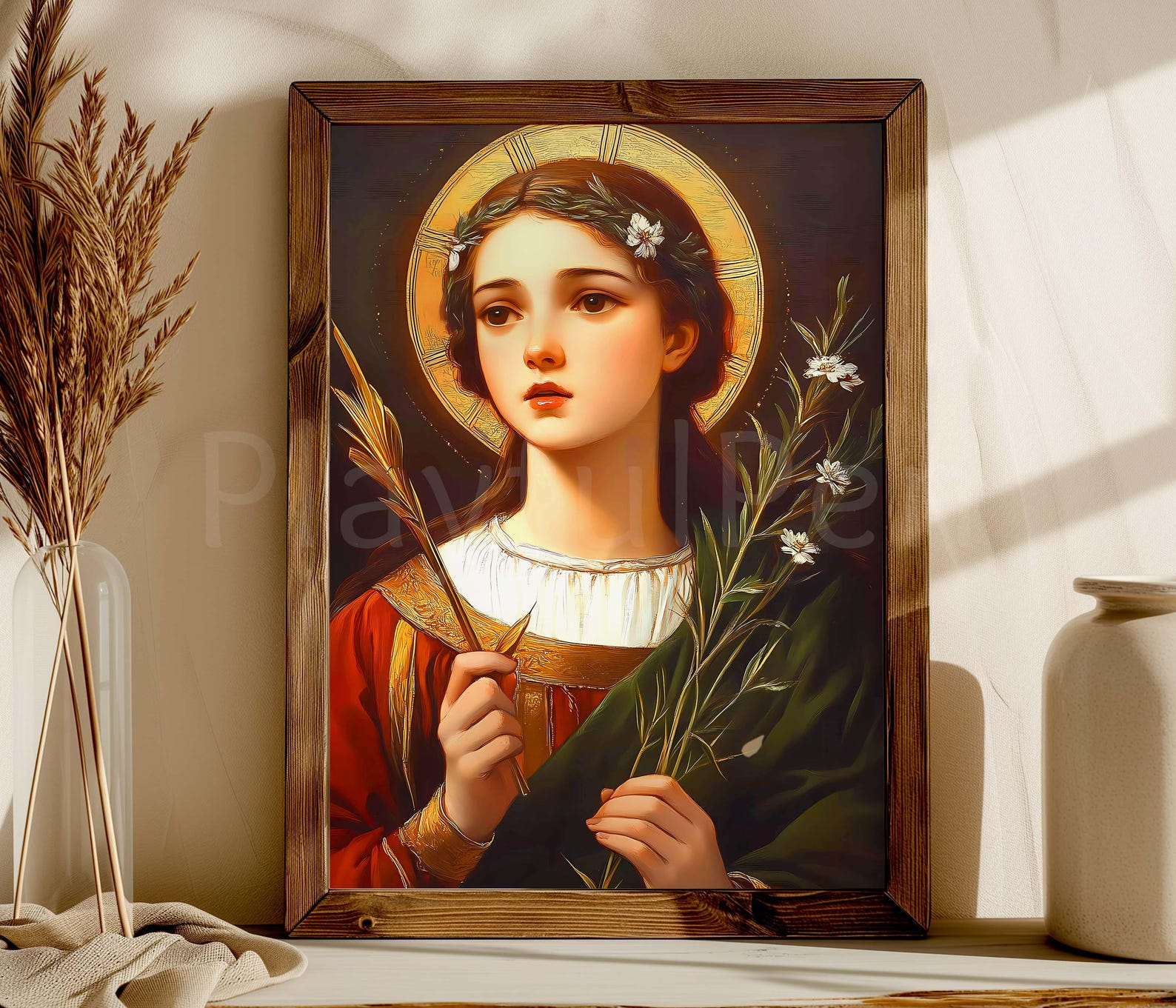 St Lucy Wall Art, Saint Lucia of Syracuse, Catholic Printable Poster ...