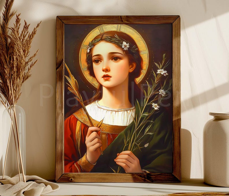 St Lucy Wall Art, Saint Lucia of Syracuse, Catholic Printable Poster ...