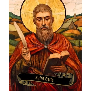 St Bede the Venerable Wall Art Printable, Saint Bede Catholic Wall Art ...