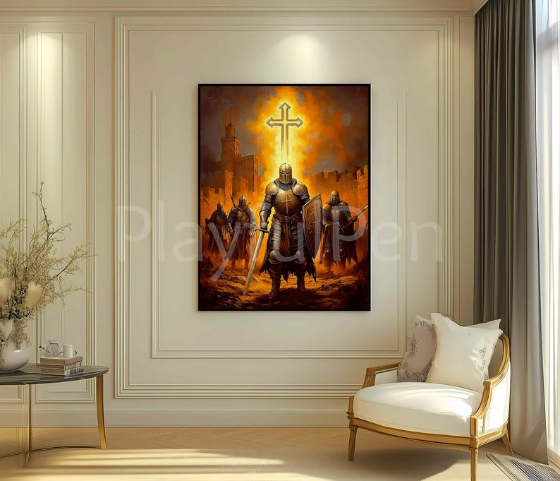 Christian Crusades Wall Art, Medieval Crusaders Catholic Poster Print ...