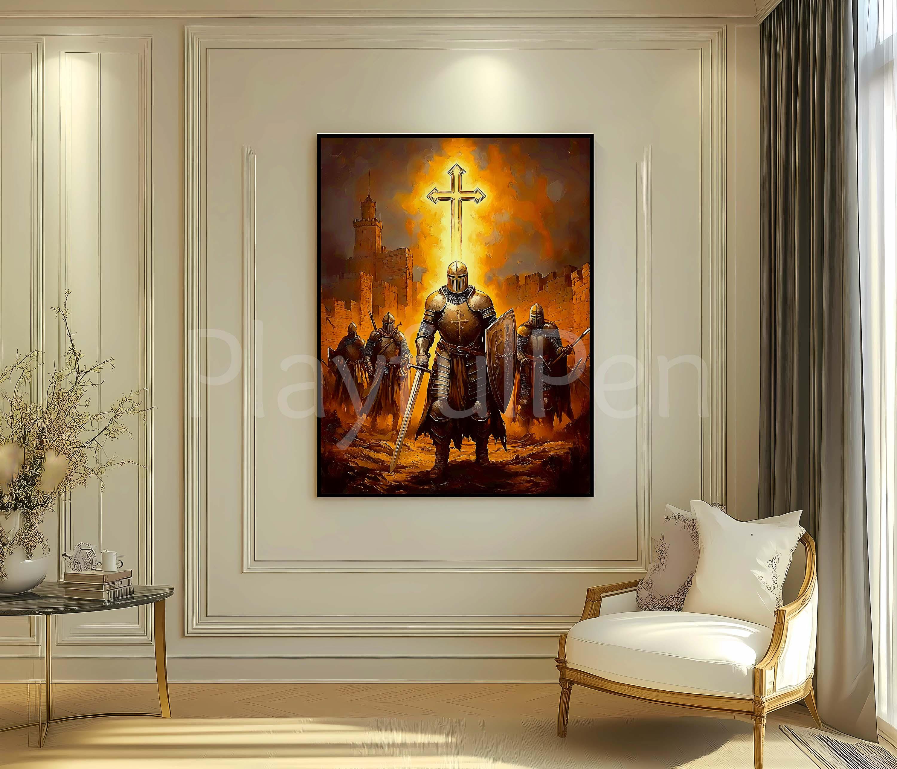 Christian Crusades Wall Art, Medieval Crusaders Catholic Poster Print ...