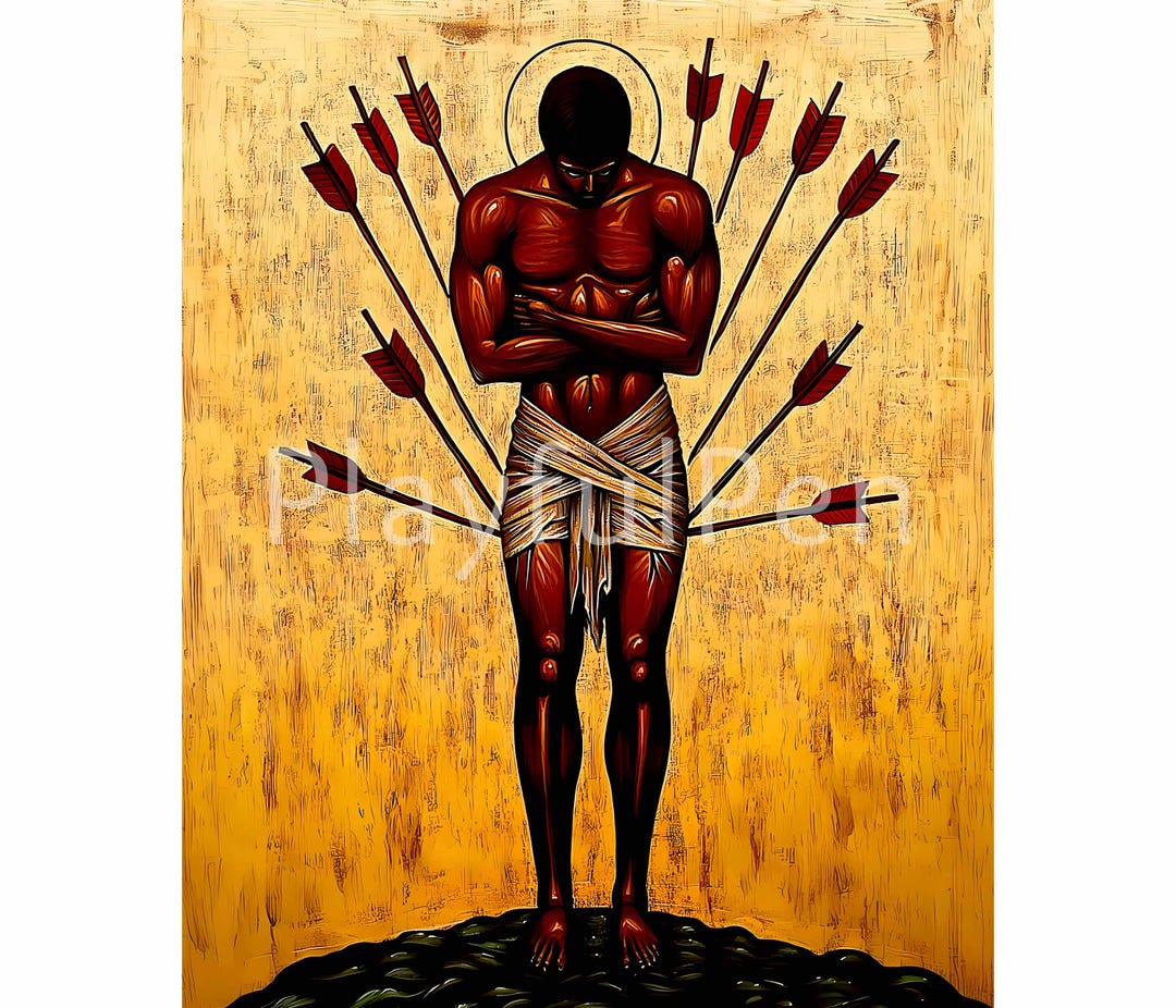 St Sebastian Wall Art Printable Poster, Saint Sebastian Picture ...