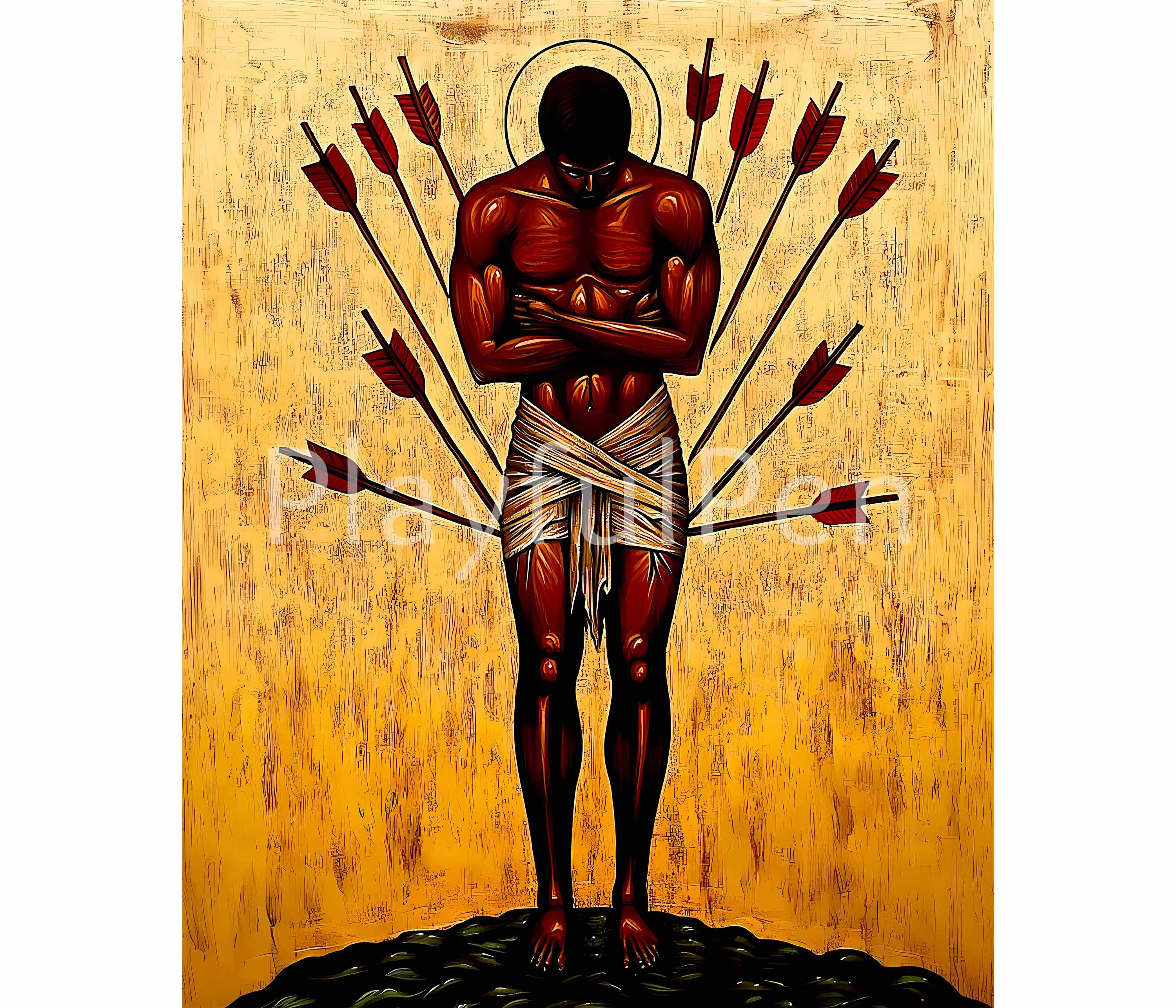 St Sebastian Wall Art Printable Poster, Saint Sebastian Picture ...