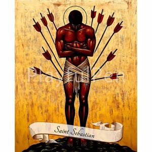 St Sebastian Wall Art Printable Poster, Saint Sebastian Picture ...