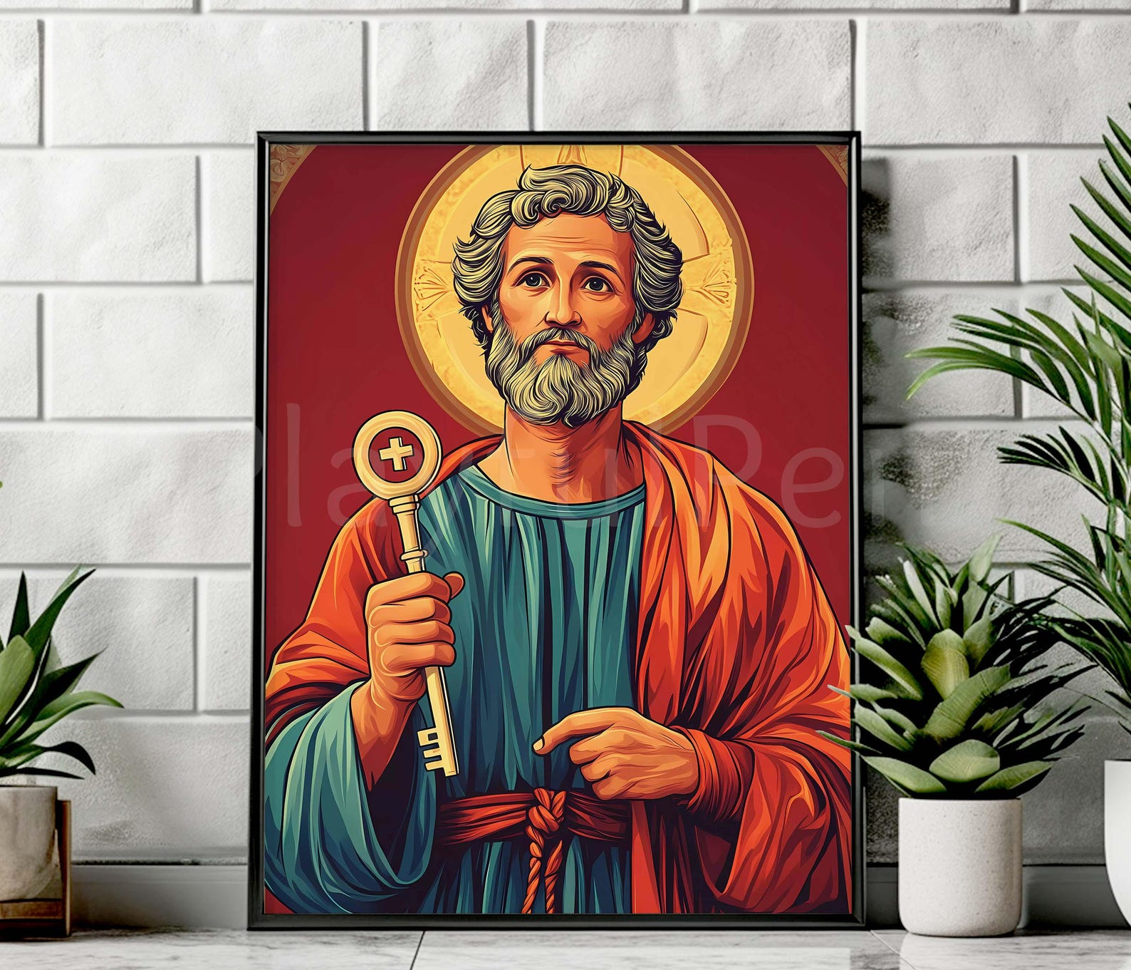 Keys of Saint Peter Printable Wall Art, St Peter Holding the Key to the ...