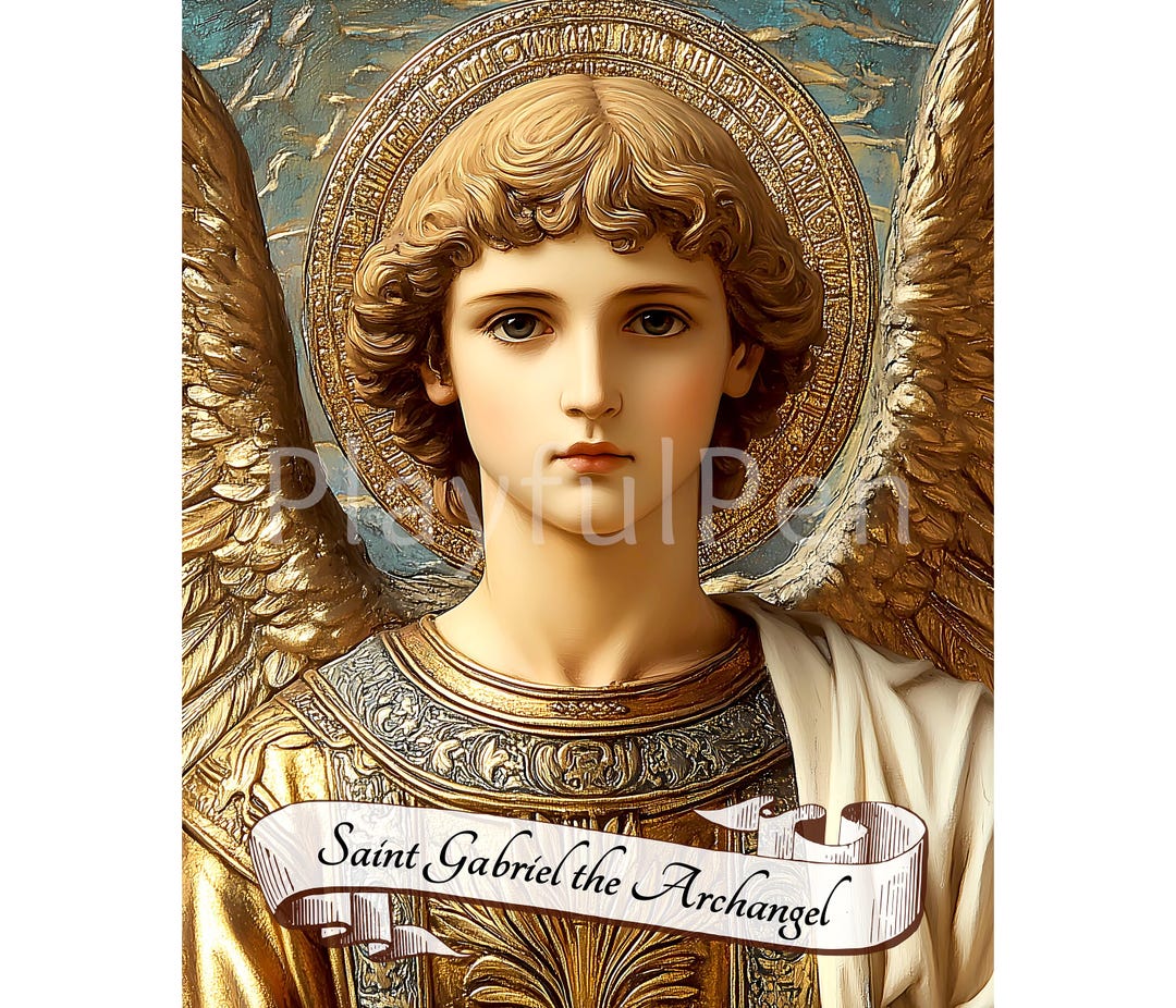 Saint Gabriel the Archangel Printable Wall Art, Catholic Poster ...
