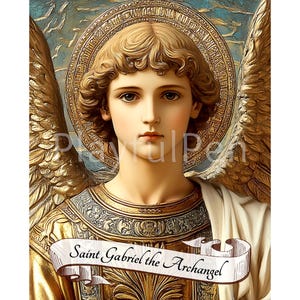 Saint Gabriel the Archangel Printable Wall Art, Catholic Poster ...
