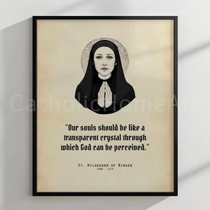 St Hildegard Quote Wall Art, Saint Hildegard of Bingen Quotes, Saint ...