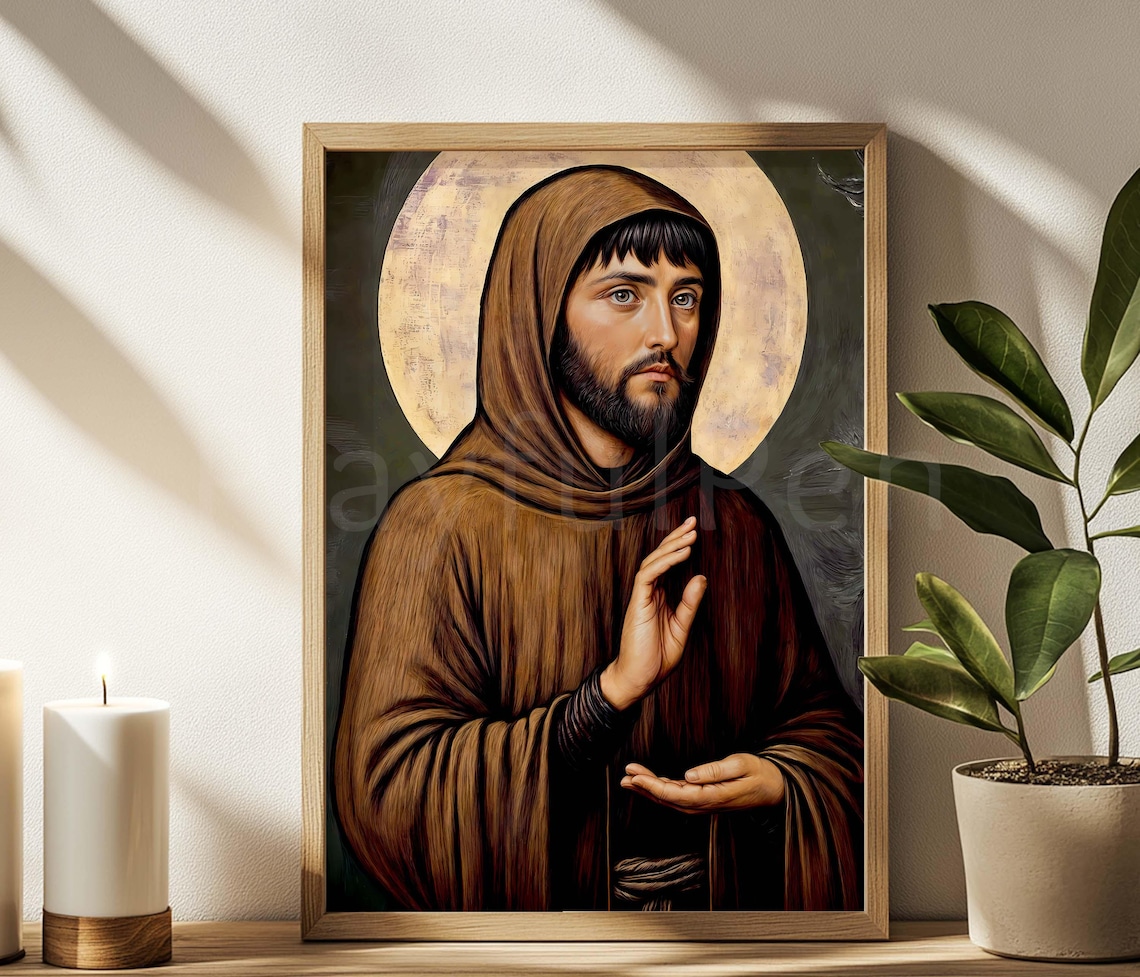 St Francis of Assisi Printable Poster Wall Art, Franciscan Saints ...