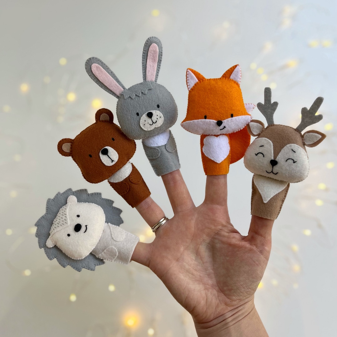 Woodland Finger Puppets for Kids Montessori Animals Toys First ...