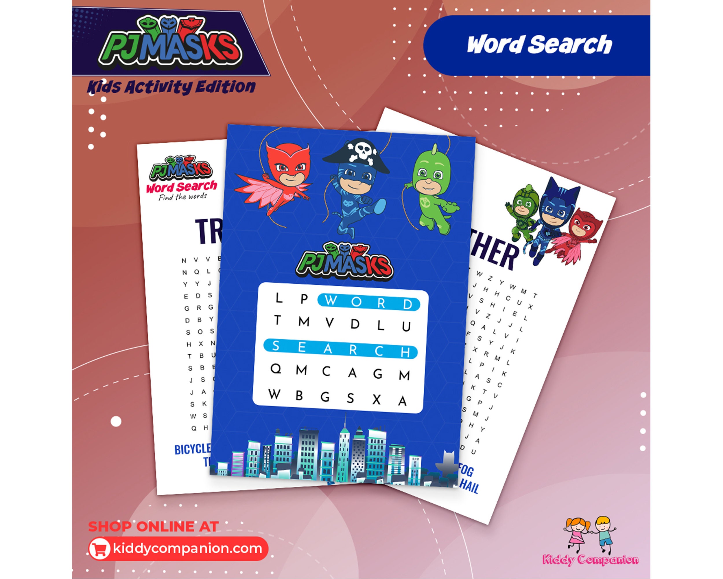 Pj Masks Word Search - Etsy
