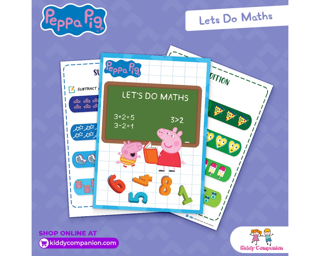 Authentic Peppa Pig Mathematics Pages Lets Do Math Learning - Etsy