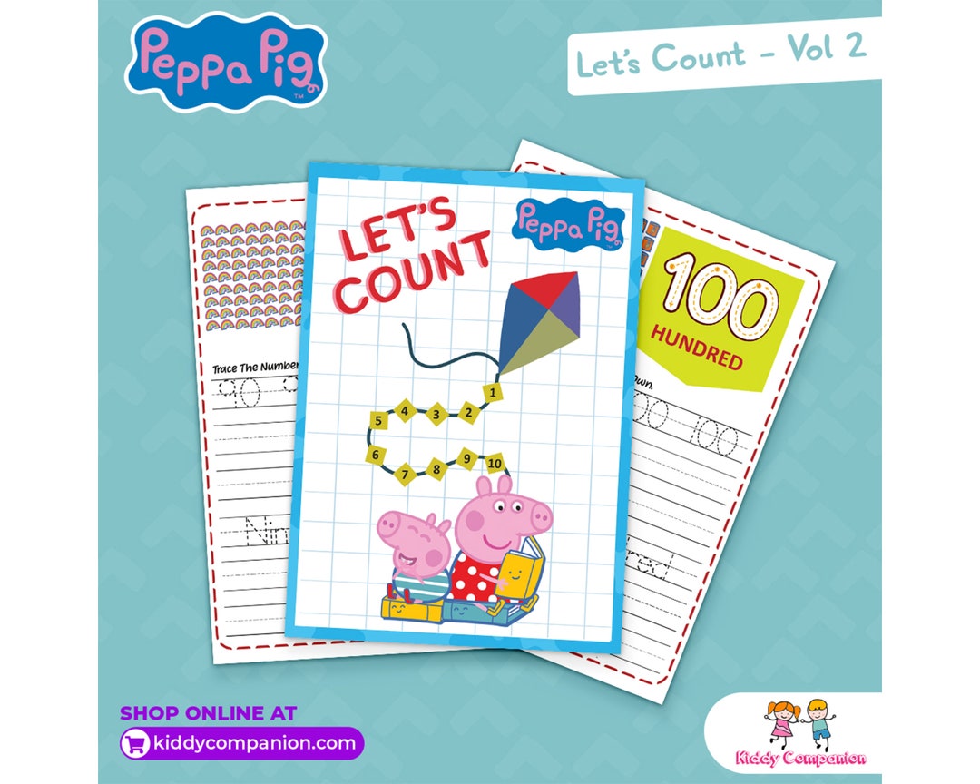 Authentic Peppa Pig Lets Count Number Tracing Learning - Etsy