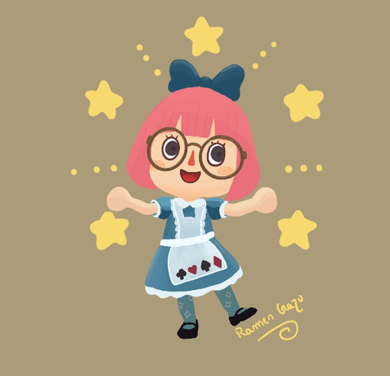 Drawing of Your Acnh/acpc Character and Villager, Animal Crossing ...