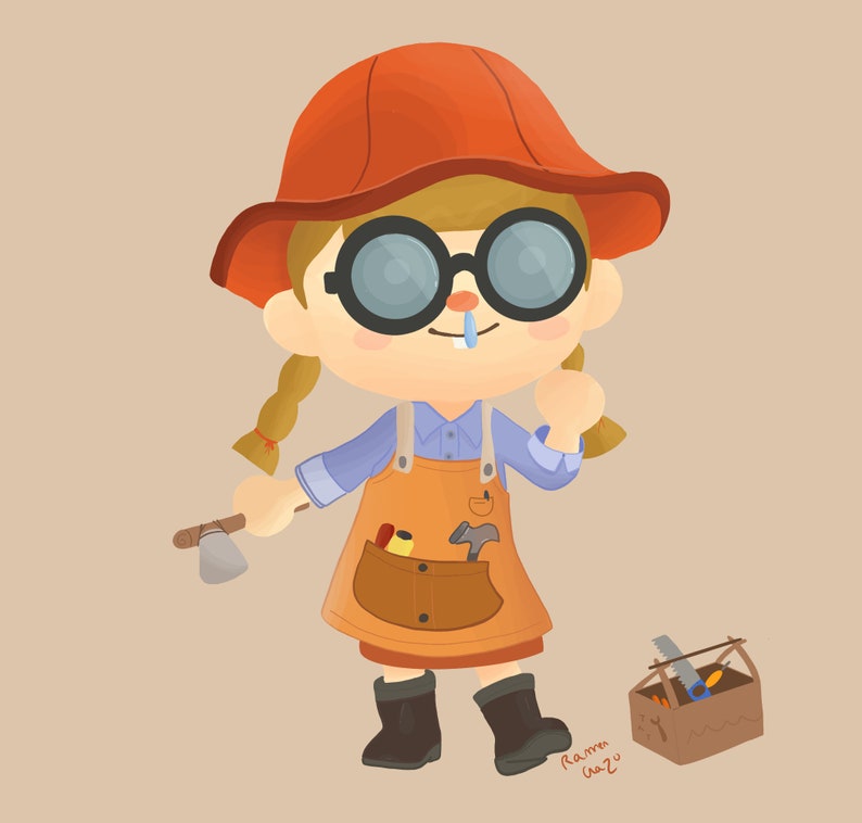 Drawing of Your Acnh/acpc Character and Villager, Animal Crossing ...