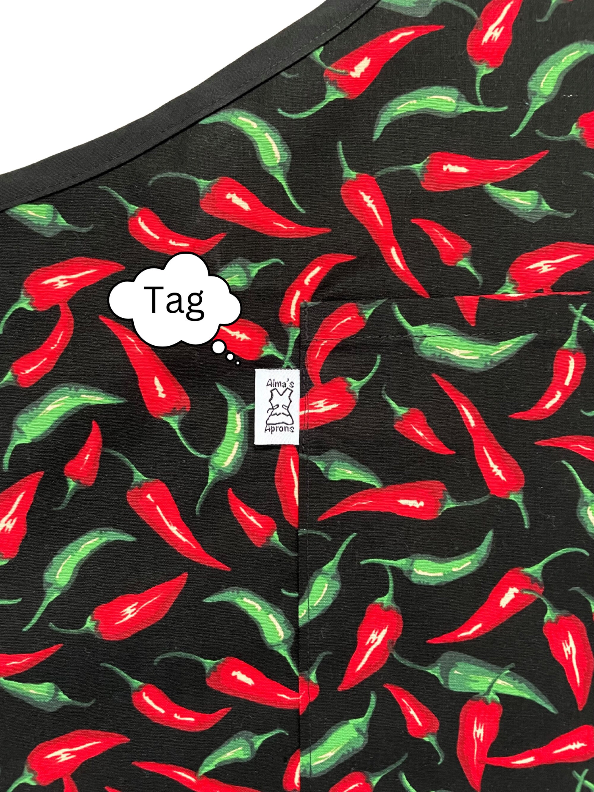 Chili Pepper Apron, Gourmet Cooking Apron, Hot Peppers Bib Apron, Tex ...
