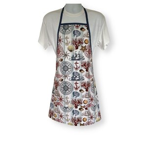 Nautical Apron for Women and Men, Cotton Apron for the Beach ...