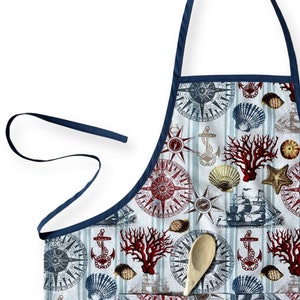 Nautical Apron for Women and Men Cotton Apron for the Beach - Etsy