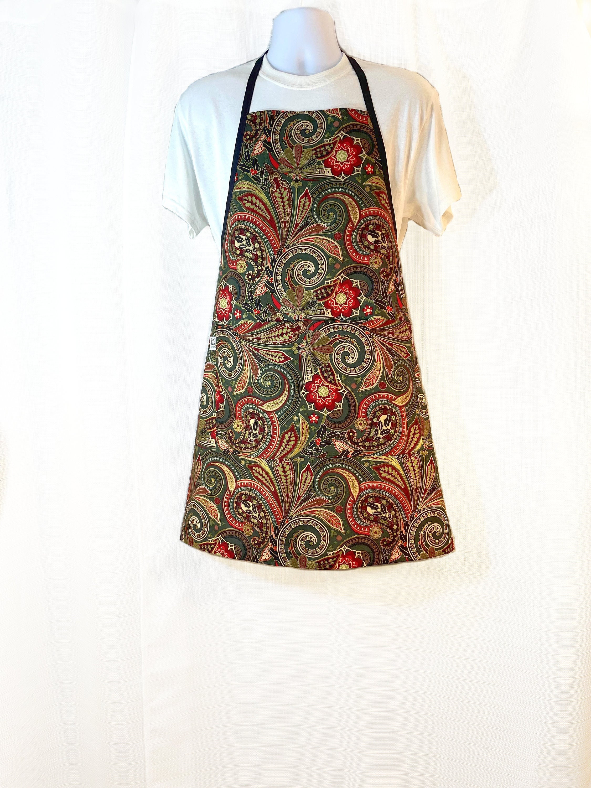 Christmas Apron in French Floral Design One of a Kind Bib - Etsy